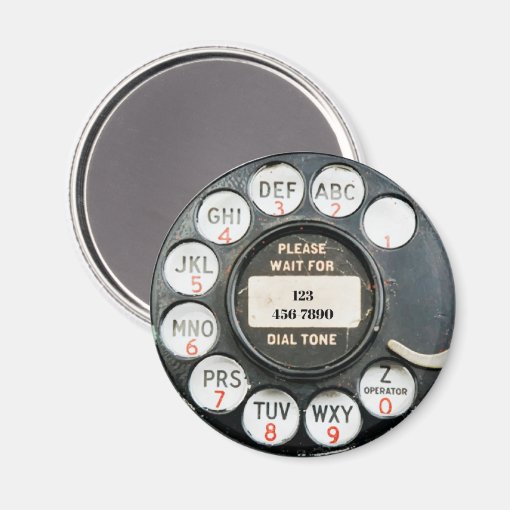 Old Rotary Phone Dial, add numbers, Magnet | Zazzle
