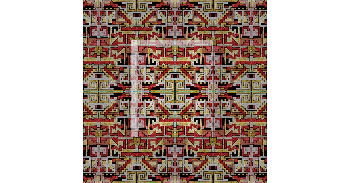Old Rug - Geomethric Tribal/Ethnic Pattern Fabric | Zazzle