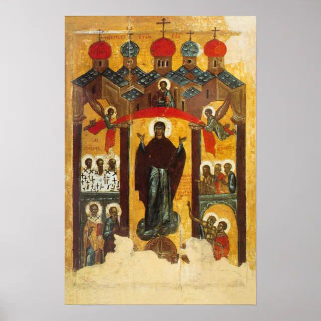 Old Russian icon The Intercession Poster | Zazzle