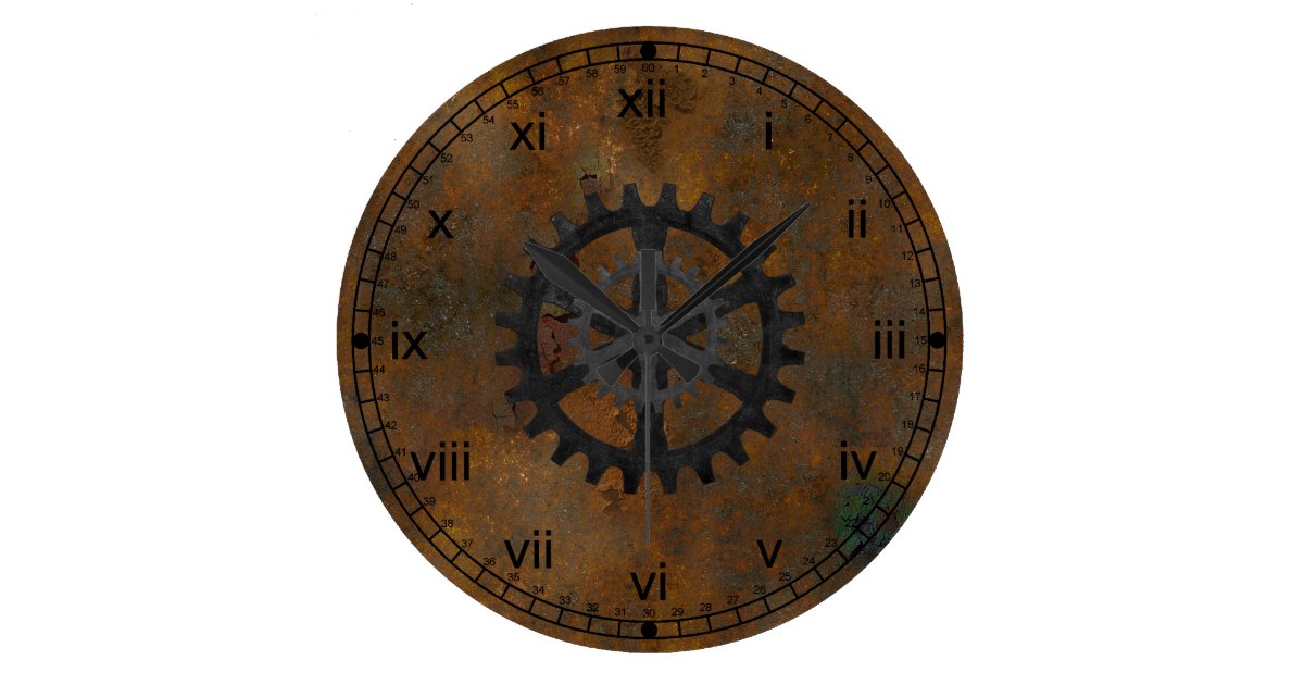 Old Rusted Look Wall Clock | Zazzle