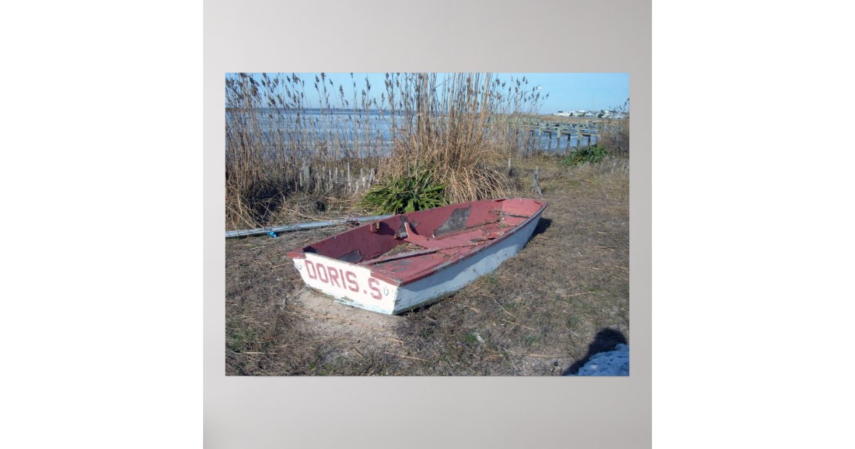 Old Rustic Row Boat Poster | Zazzle