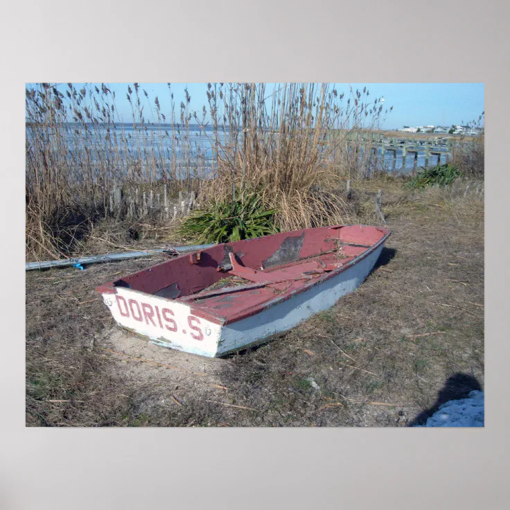 Old Rustic Row Boat Poster | Zazzle