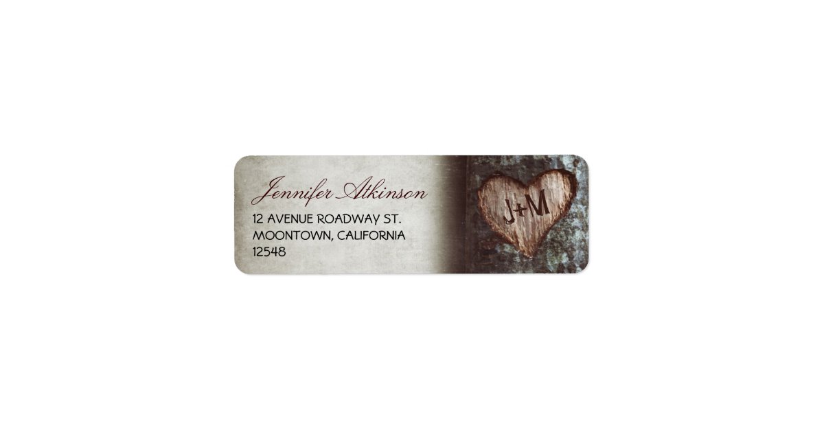 old rustic tree wedding return address labels | Zazzle