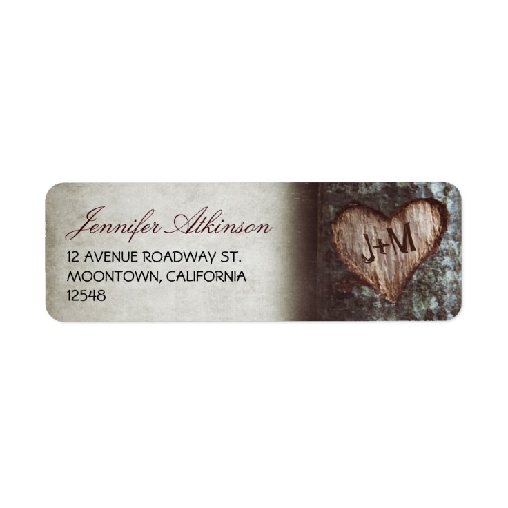 old rustic tree wedding return address labels | Zazzle