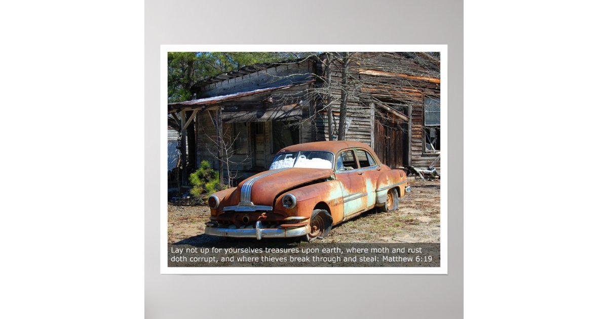 Old Rusty Car Poster | Zazzle