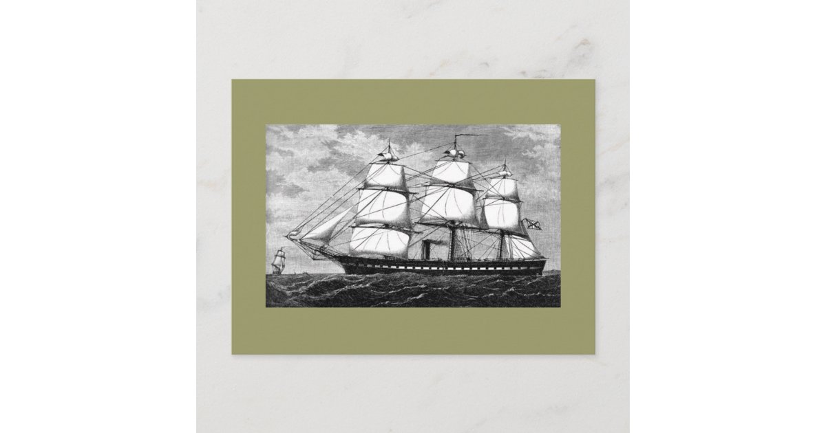 Old Sailing Ship Postcard | Zazzle