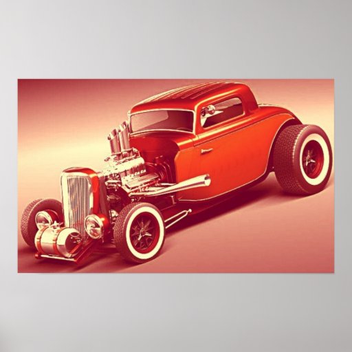 Old school 1934 Hot rod vintage colors Posters | Zazzle