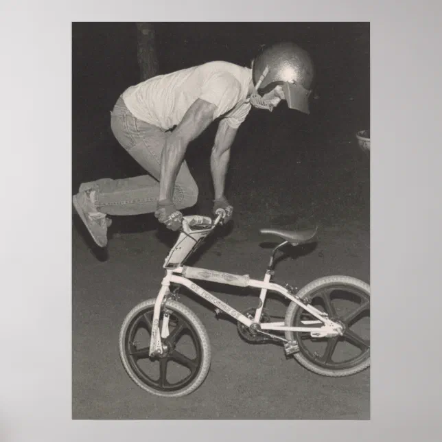 Old school BMX freestyle rider, 1986 Poster | Zazzle
