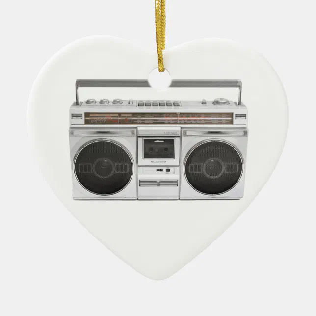 Old School Boombox Radio Ceramic Ornament | Zazzle