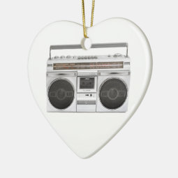 Old School Boombox Radio Ceramic Ornament | Zazzle