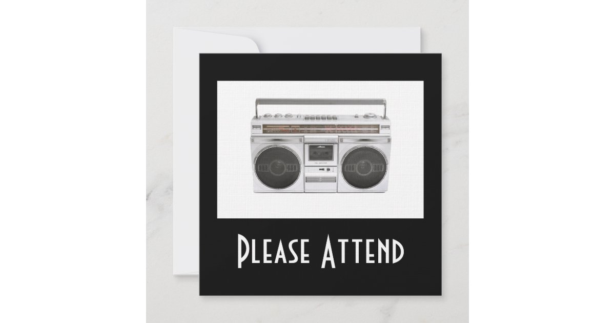 Old School Boombox Radio Invitation | Zazzle