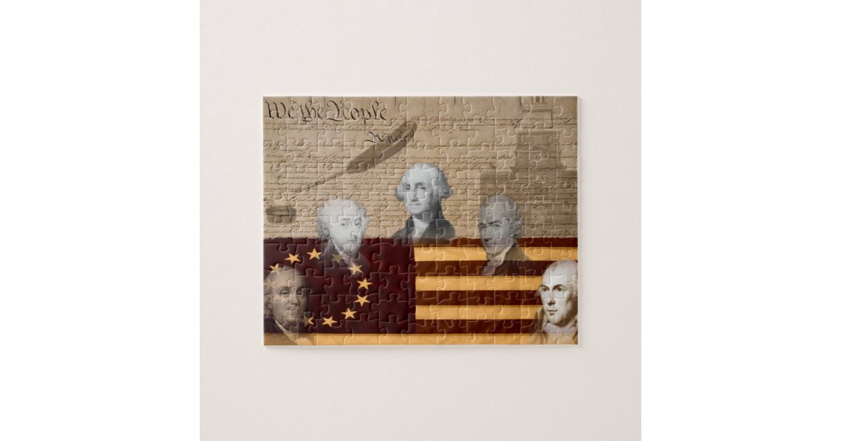 OLD SCHOOL FOUNDING FATHERS JIGSAW PUZZLE | Zazzle
