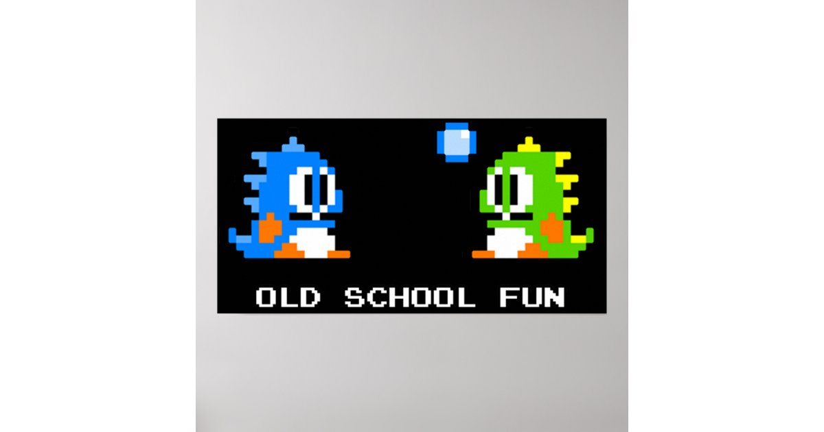 Old School Fun - Bubble Bobble - Bub and Bob - A Poster | Zazzle