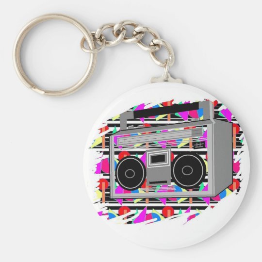 old school hip hop stereo RETRO 1980s boombox Keychain | Zazzle.com