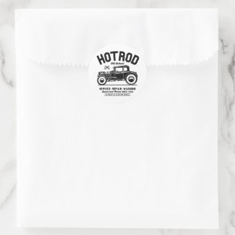 Old School Hot Rod Lovers Classic Round Sticker | Zazzle