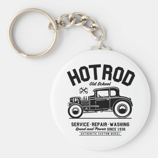Old School Hot Rod Lovers Keychain | Zazzle.com