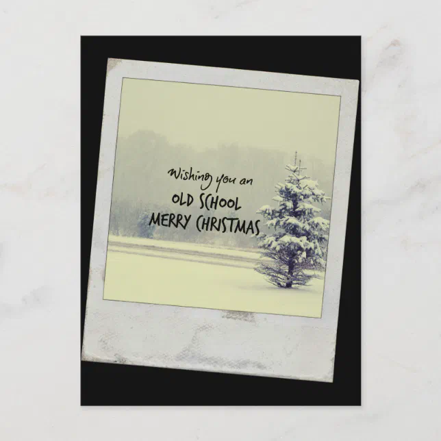 Old School Merry Christmas Holiday Postcard | Zazzle