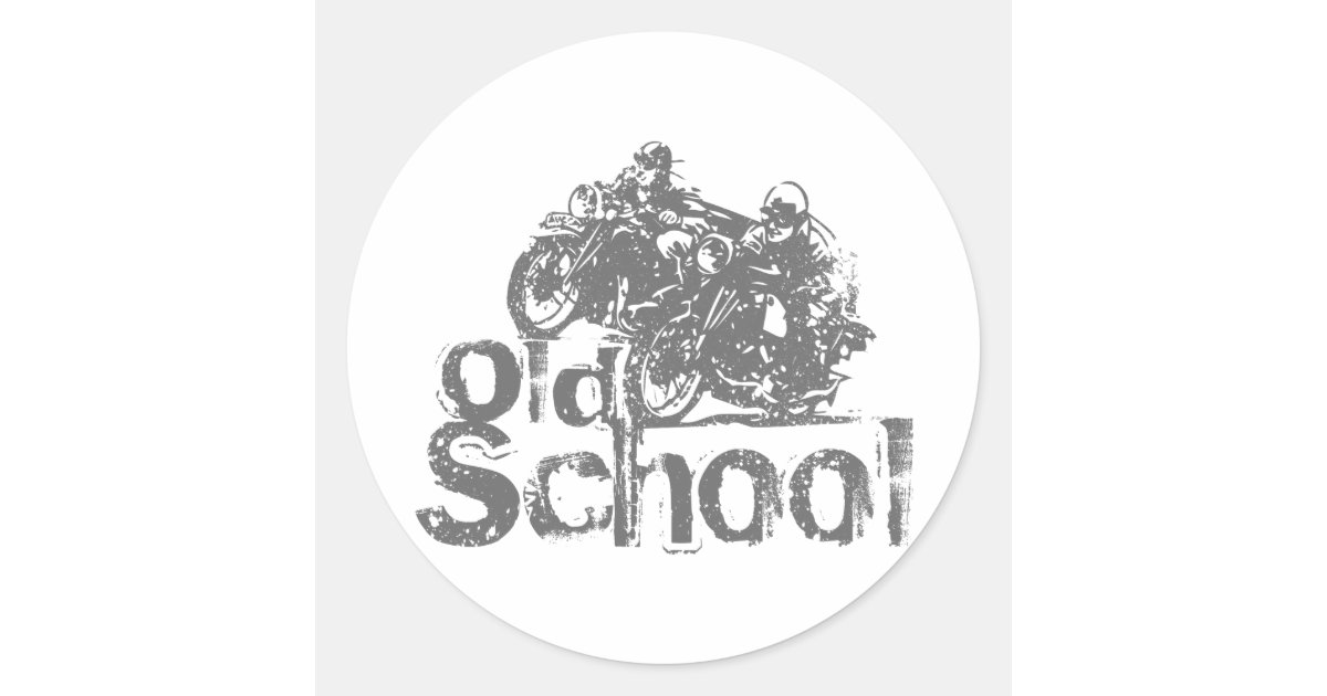 Old School Motorcycle Racing Classic Round Sticker | Zazzle