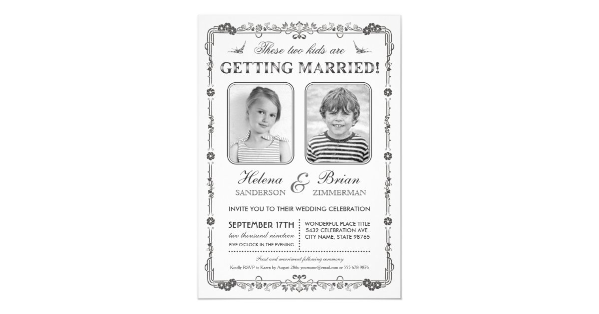 Old School Photos Wedding Invitation | Zazzle.com