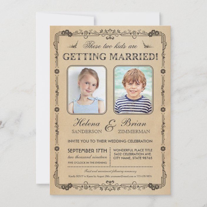 Old School Photos Wedding Invitation | Zazzle.com