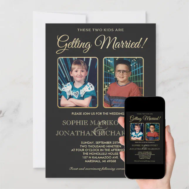 Old School Photos Wedding Invitation | Zazzle