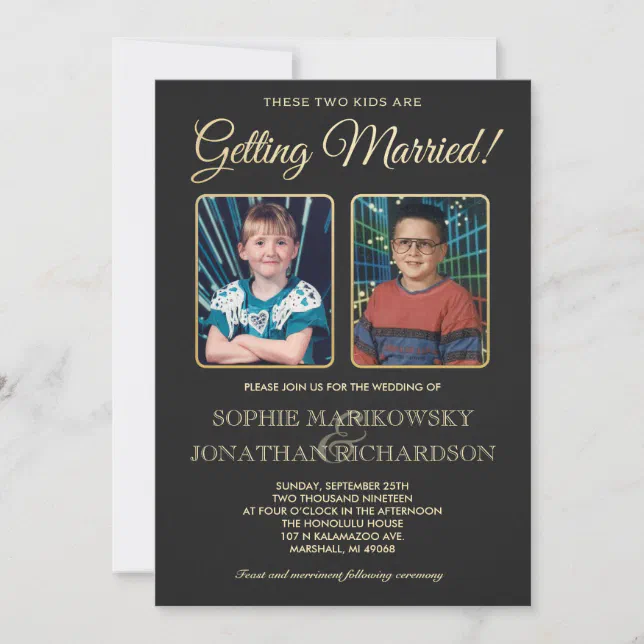 Old School Photos Wedding Invitation | Zazzle