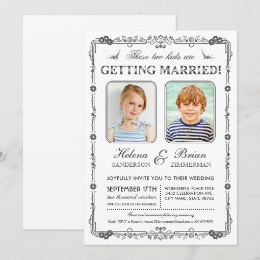 Old School Photos Wedding Invitation | Zazzle