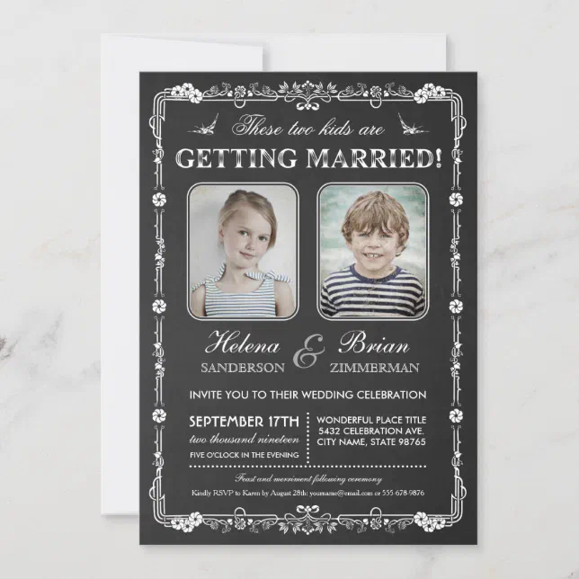 Old School Photos Wedding Invitation | Zazzle