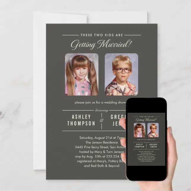 Old School Pictures Wedding Shower Invitations | Zazzle
