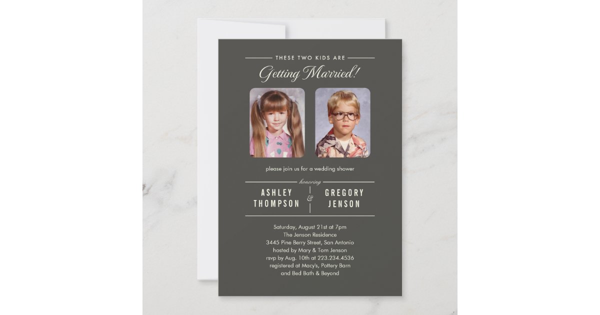 Old School Pictures Wedding Shower Invitations | Zazzle