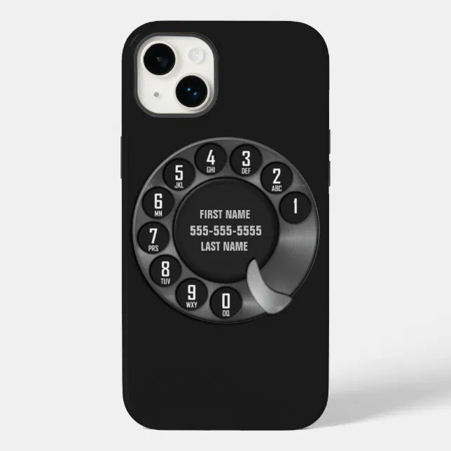 Old School Rotary Dial Phone Black Case-Mate iPhone Case | Zazzle