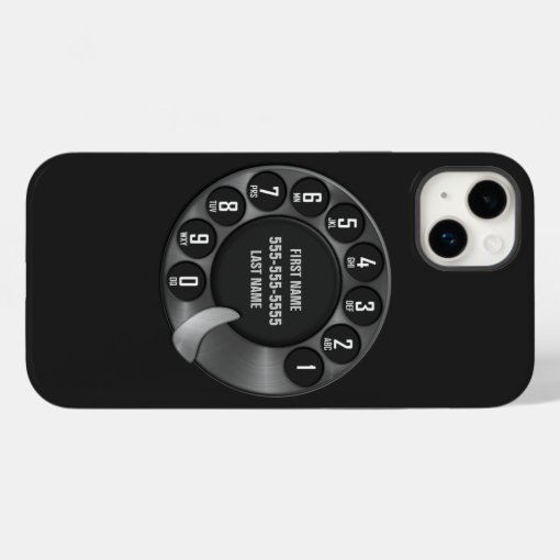 Old School Rotary Dial Phone Black Case-Mate iPhone Case | Zazzle