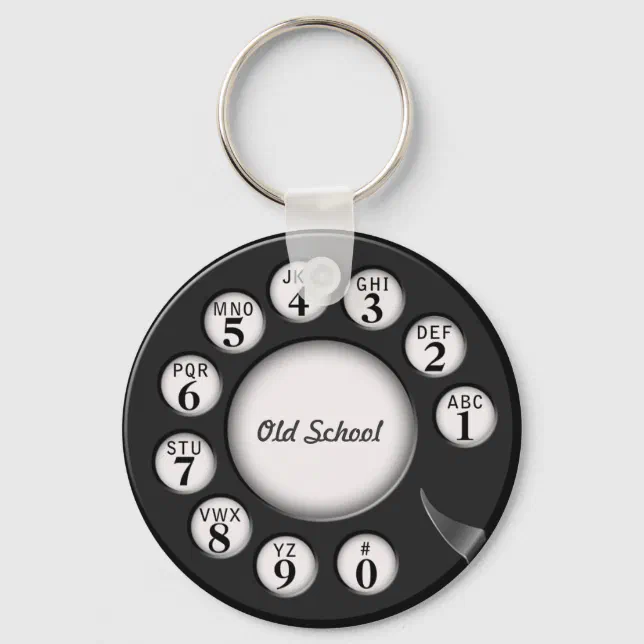 Old School Rotary Phone Dial Keychain | Zazzle
