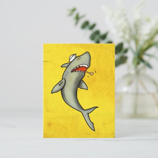 Old School Sailor Shark Postcard | Zazzle