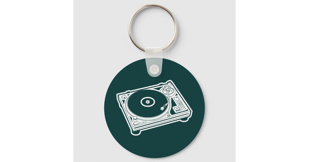Old School Turntable Keychain | Zazzle