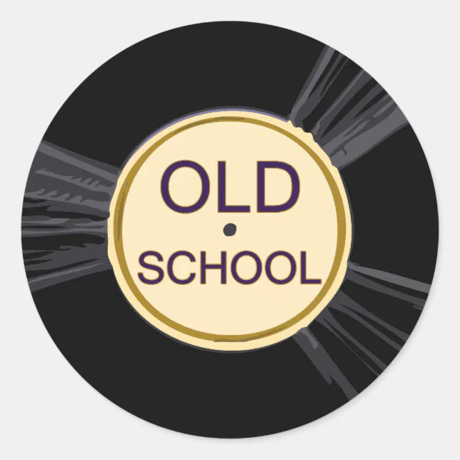 Old School Vinyl Classic Round Sticker | Zazzle
