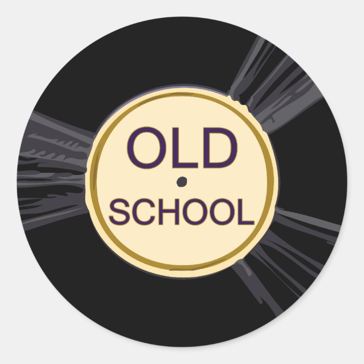 Old School Vinyl Classic Round Sticker | Zazzle