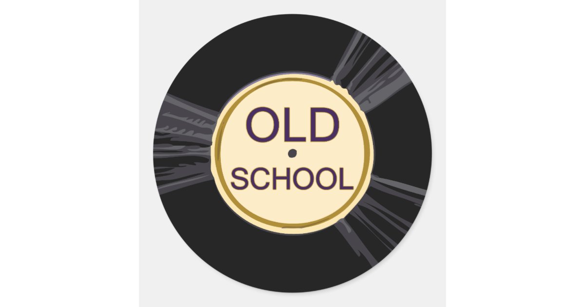 Old School Vinyl Classic Round Sticker | Zazzle.com