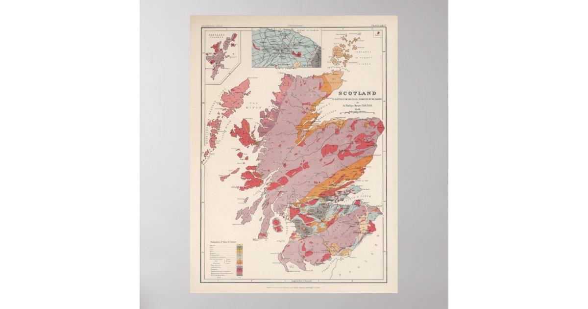 Old Scotland Geology Map (1881) Poster | Zazzle