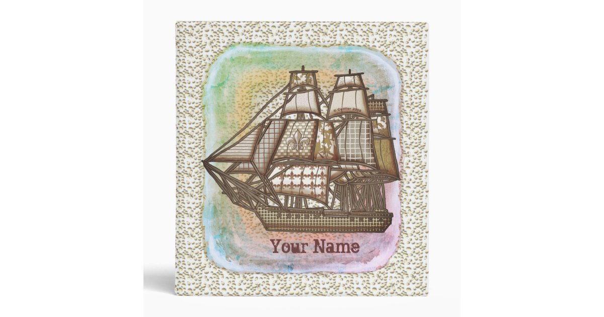 Old Ship custom name binder | Zazzle