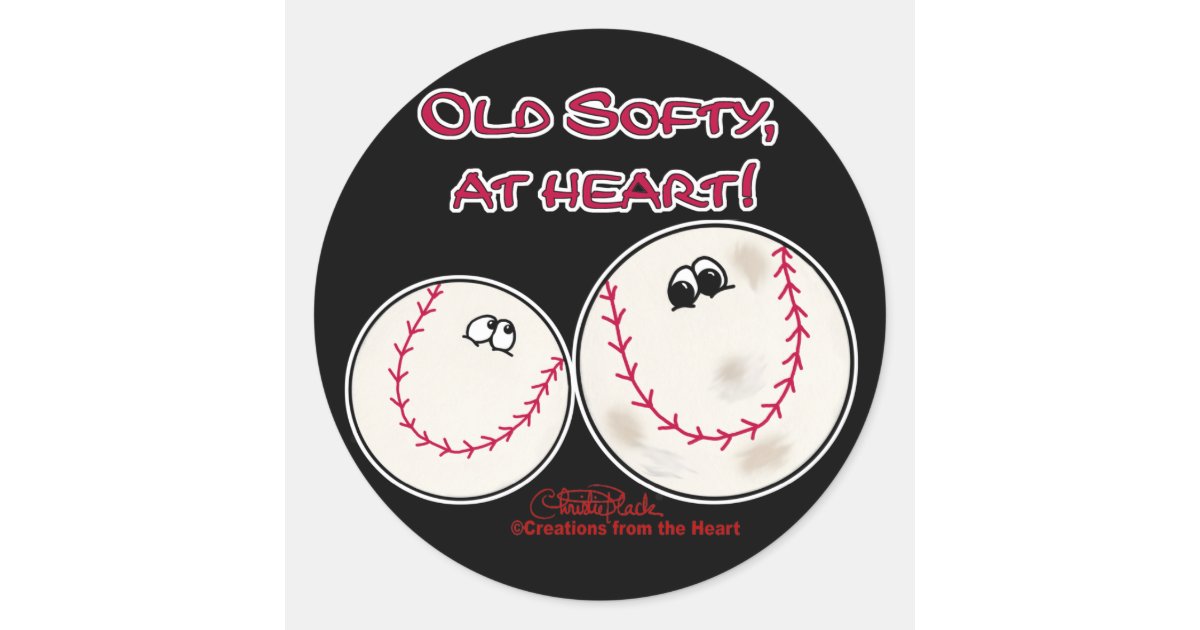 Old Softy at Heart Classic Round Sticker | Zazzle