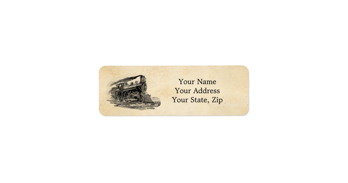 Old Steam Locomotive Label | Zazzle