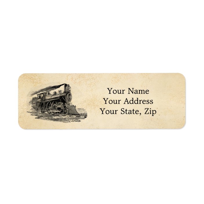 Old Steam Locomotive Label | Zazzle.com