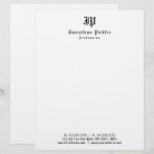 Old Style English Text Monogram Simple Template Letterhead | Zazzle