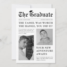 Old Style Newspaper Graduation Announcement | Zazzle