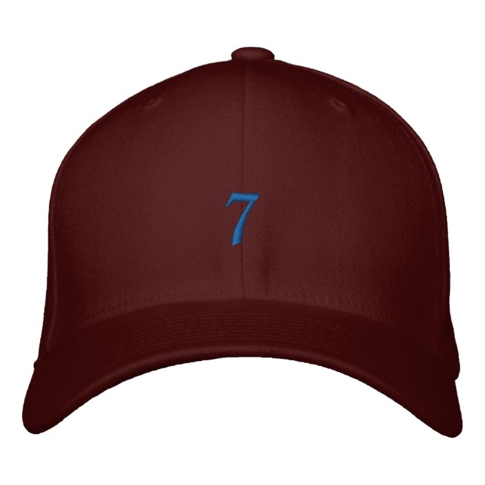 Old Style Number 7 Embroidered Baseball Hat | Zazzle.com