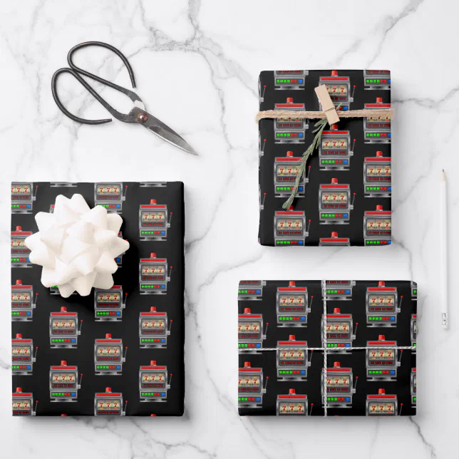 Old Style One Armed Bandit Slot Machine Gambling Wrapping Paper Sheets ...