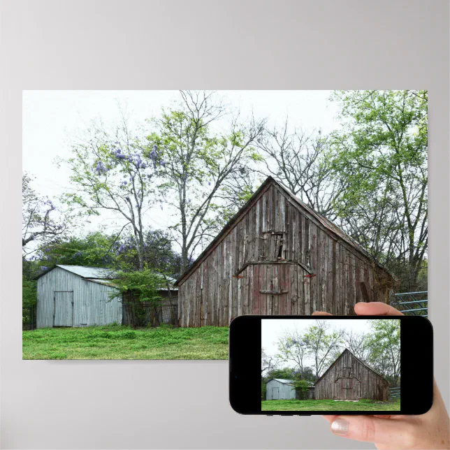 Old Texas Barn and Shed Poster | Zazzle