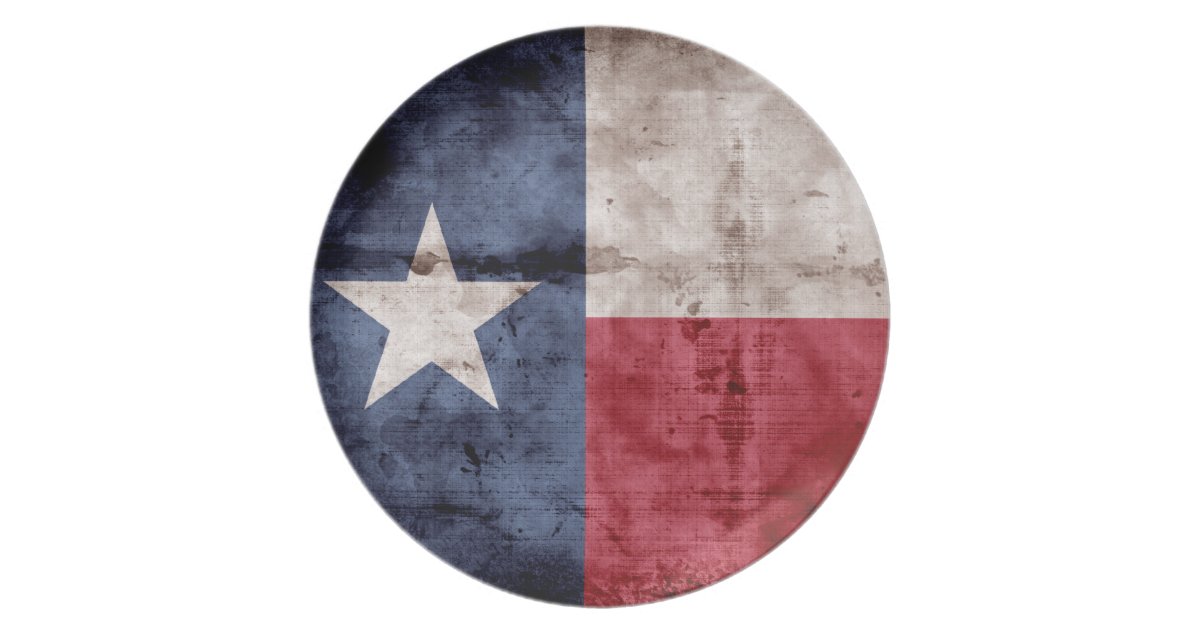 Old Texas Flag Dinner Plate | Zazzle