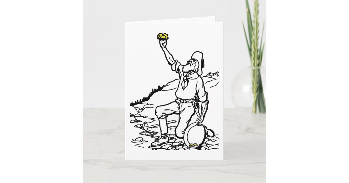 Old Time Gold Miner Prospector Card | Zazzle